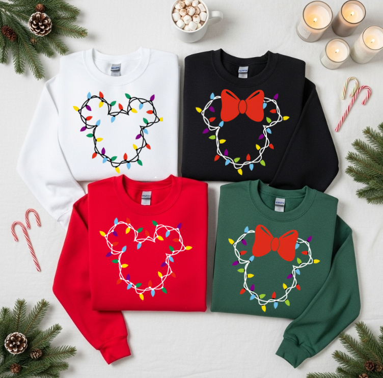 CHRISTMAS LIGHTS MOUSE – Basic Becky Tees & More